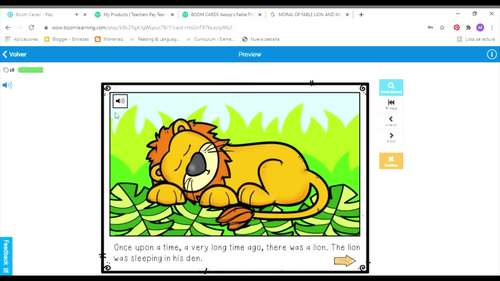 BOOM CARDS Aesop's Fable:THE LION AND THE M0USE Digital Reading ...