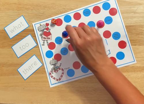 Sight Words Game Boards for Word Fluency Valentine Literacy Centers K-2 ...