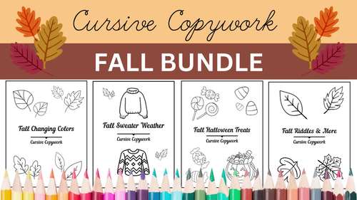 Cursive Copywork | Beginners Cursive Handwriting | Seasons: Fall Bundle
