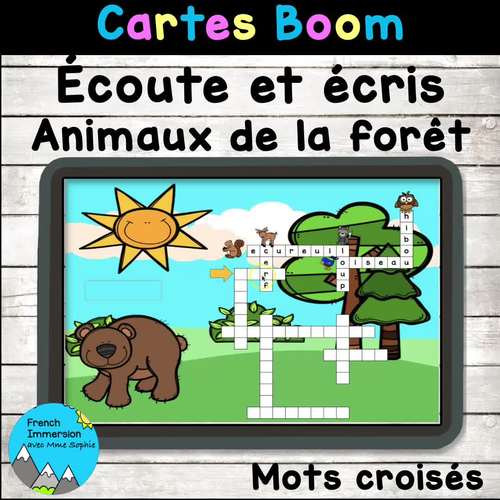 Écris vocabulaire animaux de la forêt mots croisés French writing ...