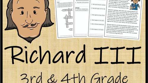 William Shakespeare's Richard III Close Reading Comprehension | 3rd ...
