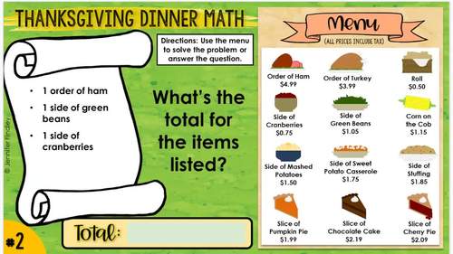 Thanksgiving Math Activities | Thanksgiving Digital Math Activity