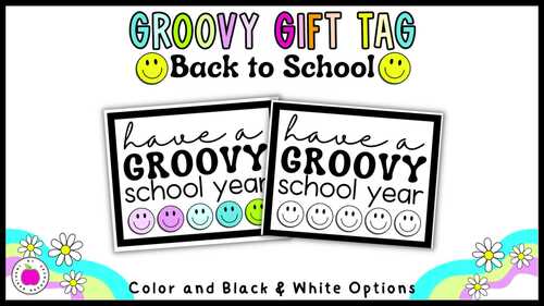 Back to School Retro and Groovy Gift Tags - Meet The Teacher | TPT