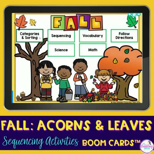 Fall Boom Cards: Fall Themed Sequencing Language Activities Boom Cards
