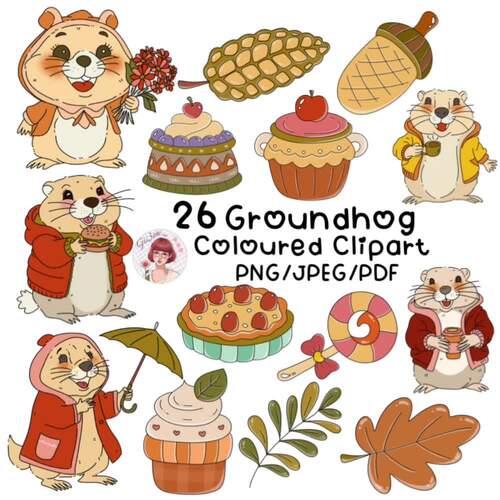 Groundhog day clipart Cute animal clipart by Gii3on | TPT