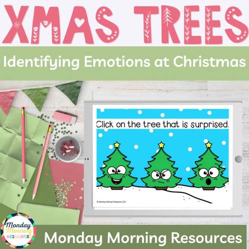 Boom Cards™ Identifying Emotions - Christmas Trees - Distance Learning
