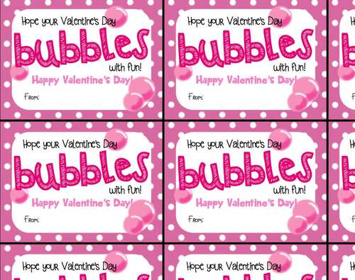 Bubble Gum Valentine's Day Gift Tag- Hope your Valentine's Day bubbles ...