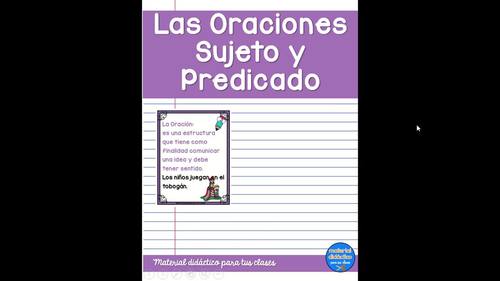 Oraciones Sujeto y Predicado- PowerPoint- Spanish Resources | TPT
