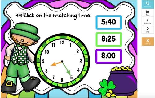 Telling Time | St. Patrick's Day (BOOM CARDS) by Tong Stevens | TPT