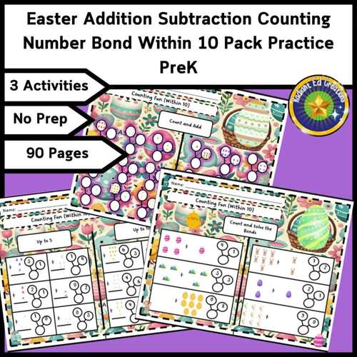 Easter Addition Subtraction Counting Number Bond Within 10 Pack ...