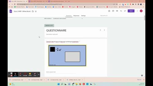 3 Quiz: Je mesure l'aire et le périmètre Google Forms™ by Mme Bock
