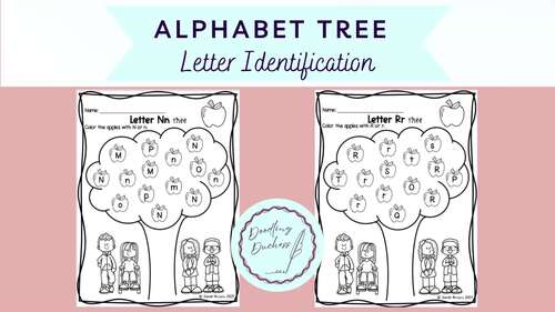 Alphabet Tree - Letter Identification - Search and Find by Doodling Duchess