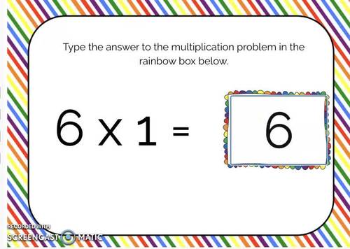 Multiplication Facts (x6) Sixes Practice BOOM CARDS (Fill-In-The-Blank)