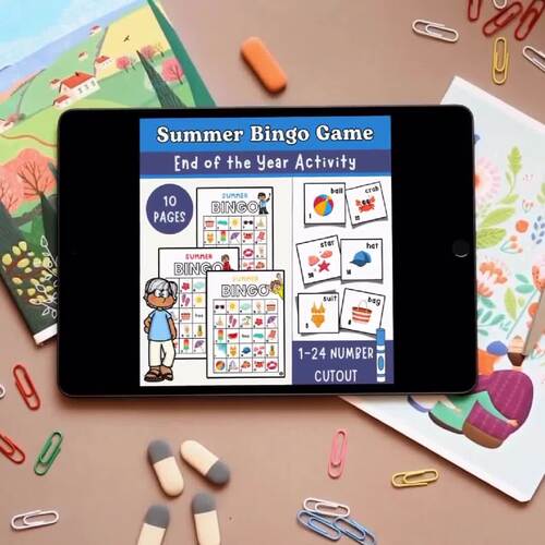 Summer Bingo Color Game End of the Year Activity | Last Day Week of School
