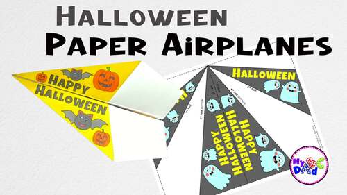 Halloween Paper Airplane Design Templates by myABCdad Learning for Kids