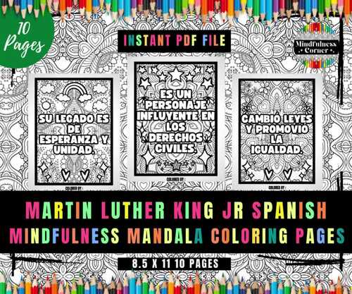 Martin Luther King Jr Activities Spanish, MLK Day, Printable Coloring ...