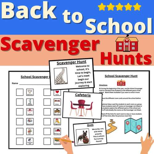 Back to School Scavenger Hunt Activities, First Day of School, Around ...