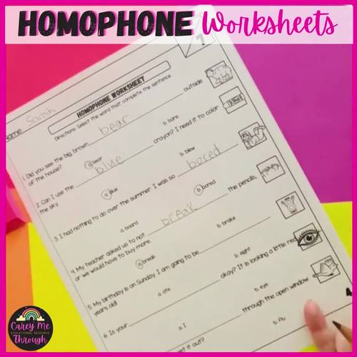 Homophone Worksheet No Prep Grammar Center Activities, Morning Work ...