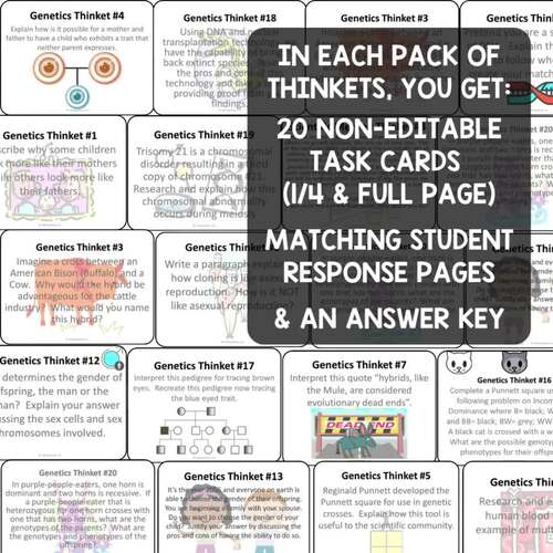 Genetics | Heredity | Types of Inheritance Task Cards | Warm ups & Exit ...