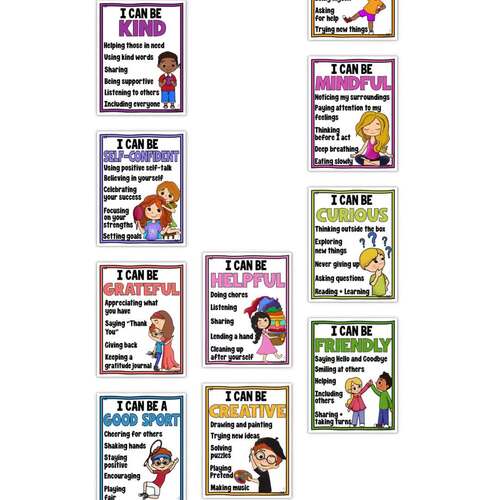 Character Trait Posters - Character Education by Heart and Mind Teaching
