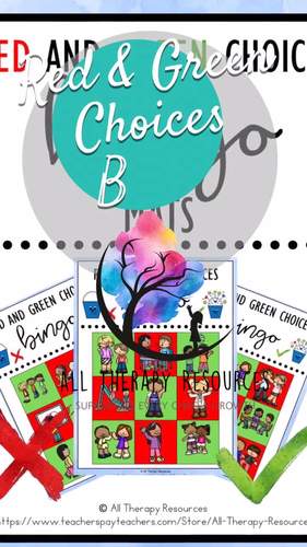Red and Green Positive Behavior Choices BINGO Counseling Game | TPT