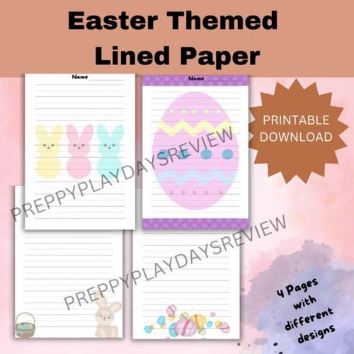 Easter Themed Lined Paper by Preppy Play Days | TPT