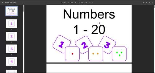 Numbers 1–20 Dot Representation & Number Words – Intervention & Special Ed