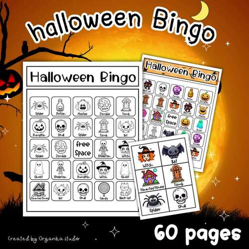 Halloween Bingo by Organika Studio - Fun Math Worksheets | TPT