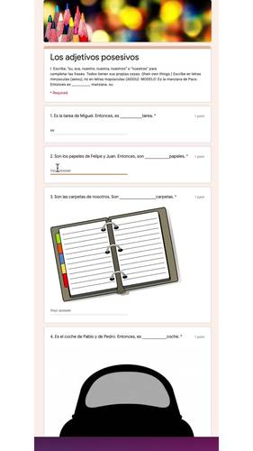 Spanish Possessive Adjectives Digital & Printable Activities & Tests