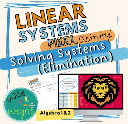 Solving Linear Systems by Elimination PIXEL Activity! | Algebra 1 ...
