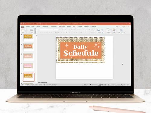 Boho Retro Schedule Cards Editable | Calm Classroom Decor by Hey It's ...