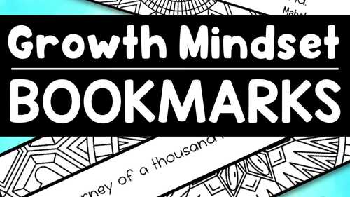 Inspirational Quotes Bookmarks - Growth Mindset - Mindfulness Coloring ...