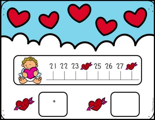 Valentine's Day Number Line Missing Number Google Slides™ | TPT
