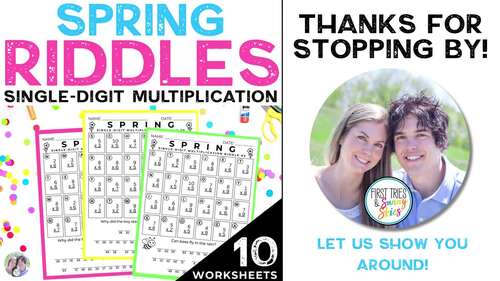 Spring Multiplication Facts Riddles | Single Digit Multiplication ...