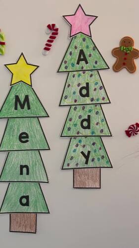 Christmas Craft Kindergarten Activity, Christmas Tree Name Craft ...