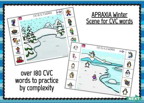 Winter Apraxia CVC Words NO PREP Create a Scene Boom Cards™ by A Gift ...