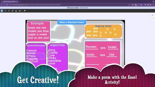 Valentine's Language Arts Packet for 2nd Grade by Kates EZ English