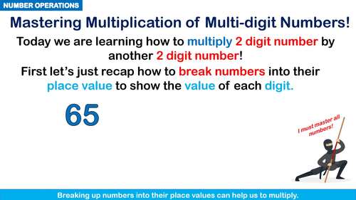 Area Model Multiplication 2-Digits by 2Digits PowerPoint Slides ...