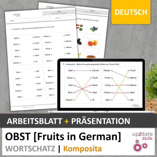 German Fruit Vocabulary Practice [Komposita - Compound Words in German]