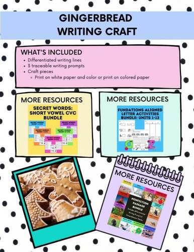Gingerbread Man Writing Craftivity - Fun & Engaging Writing Prompts & Craft