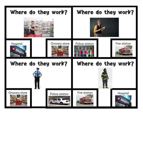 Autism support Task Cards Community workers task cards where do they work?