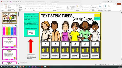 Text Structures Jeopardy-Style Review Game Show by Create-Abilities