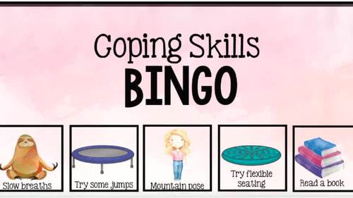 Coping Skills BINGO SEL Self-Regulation Emotional Intelligence Counseling