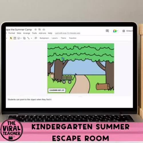 Kindergarten Math and ELA Summer Escape Room Google Slides™ | TpT