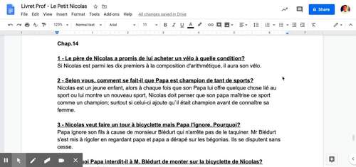 Le Petit Nicolas - Vidéo de la correction des questions du chapitre 14