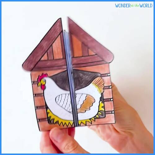 Life cycle of a chicken chick sequencing craft activity spring cut and ...