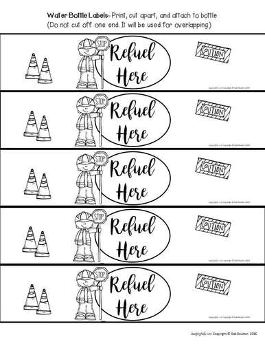 EDITABLE Water Bottle Labels (Construction Theme) | TpT