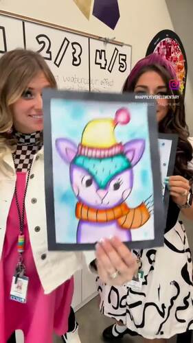 Winter Animals Directed Drawing Watercolor Project | Writing | Owl Fox ...