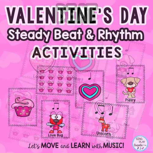 Steady Beat and Rhythm Charts, Cards, Activities L1: Valentine's Day Music