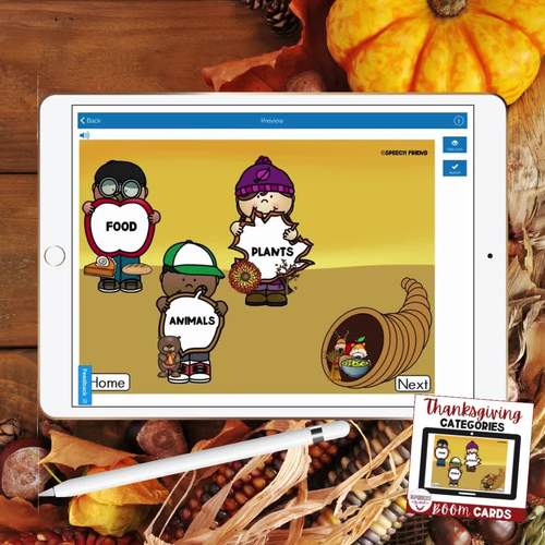 Thanksgiving Categories (copyright 2021) Boom Cards by Speech Friend